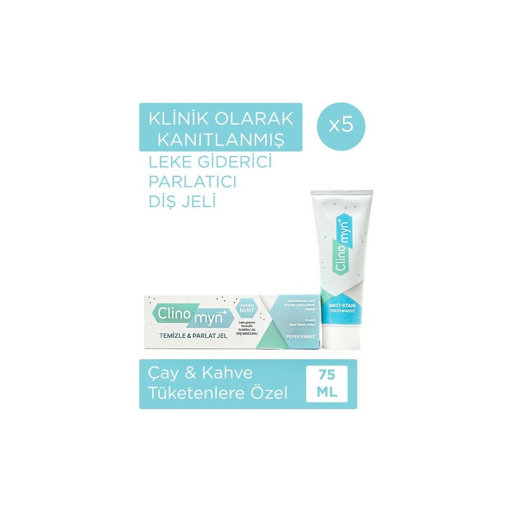 Clinomyn 5x75 ml Anti-Stain Çay ve Kahve Tüketenlere Özel Floridli Jel ...