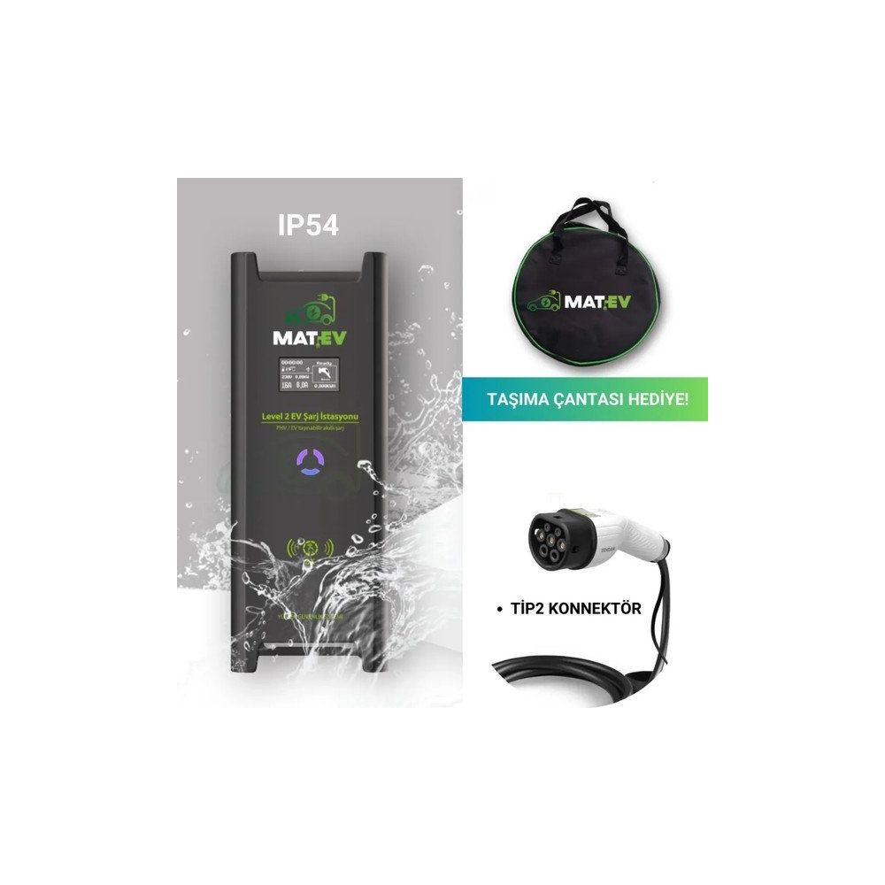 Matev MZ-AC-11KW-P-16A Taşınabilir Elektrikli Araç Şarj Istasyonu Fiyatları