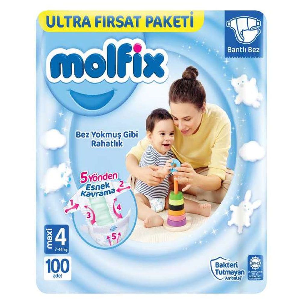Molfix No:4 Maxi 100 Adet Bebek Bezi Fiyatları