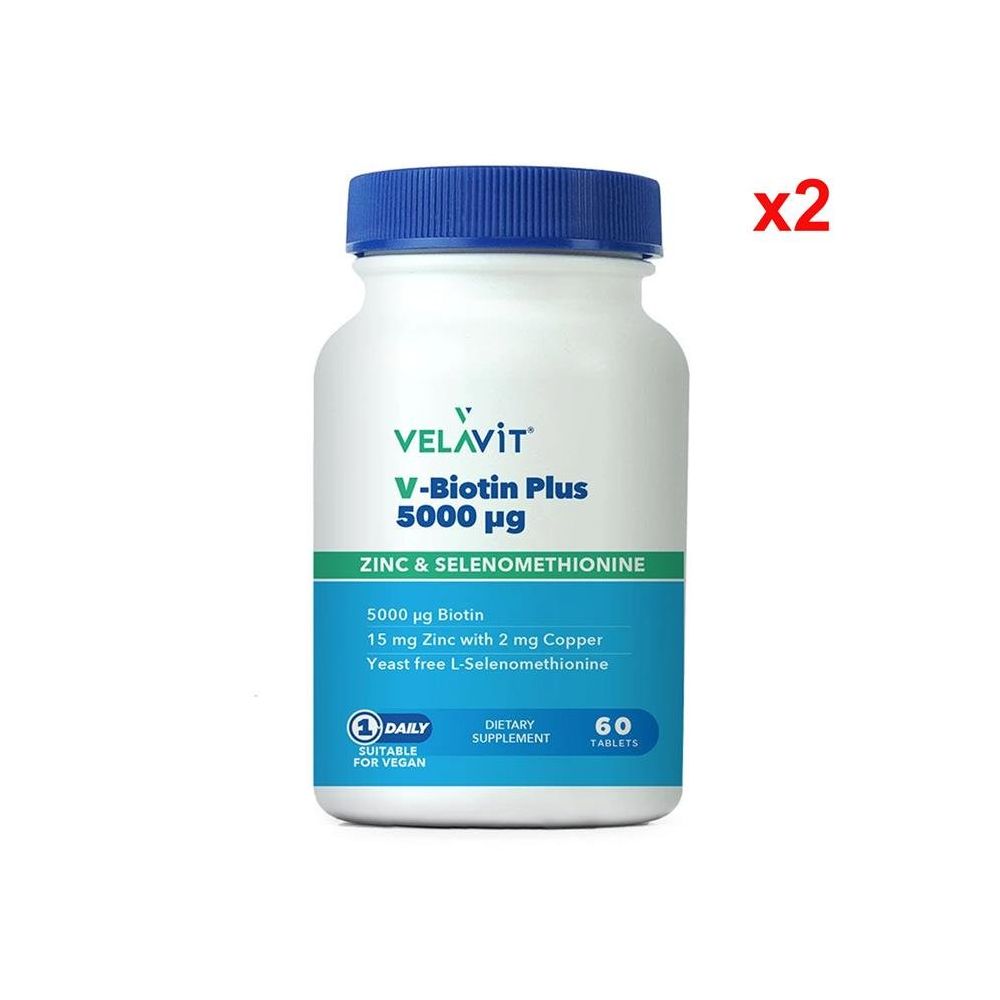 Velavit V-Biotin Plus 5000 mcg 2x60 Tablet Fiyatları