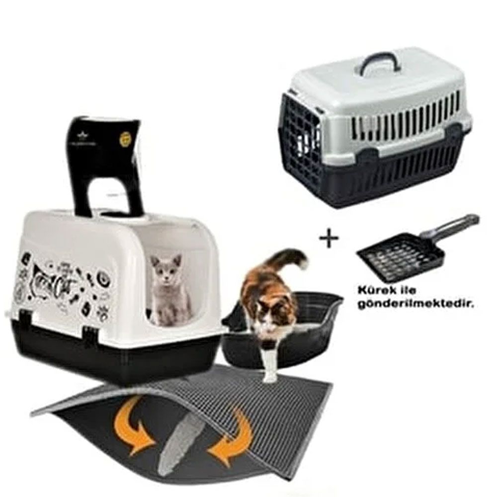 Yıldızhane Üsten Açılır + Taşıma Kabı + Elekli Pas Pas Kapalı Maxi Kedi ...