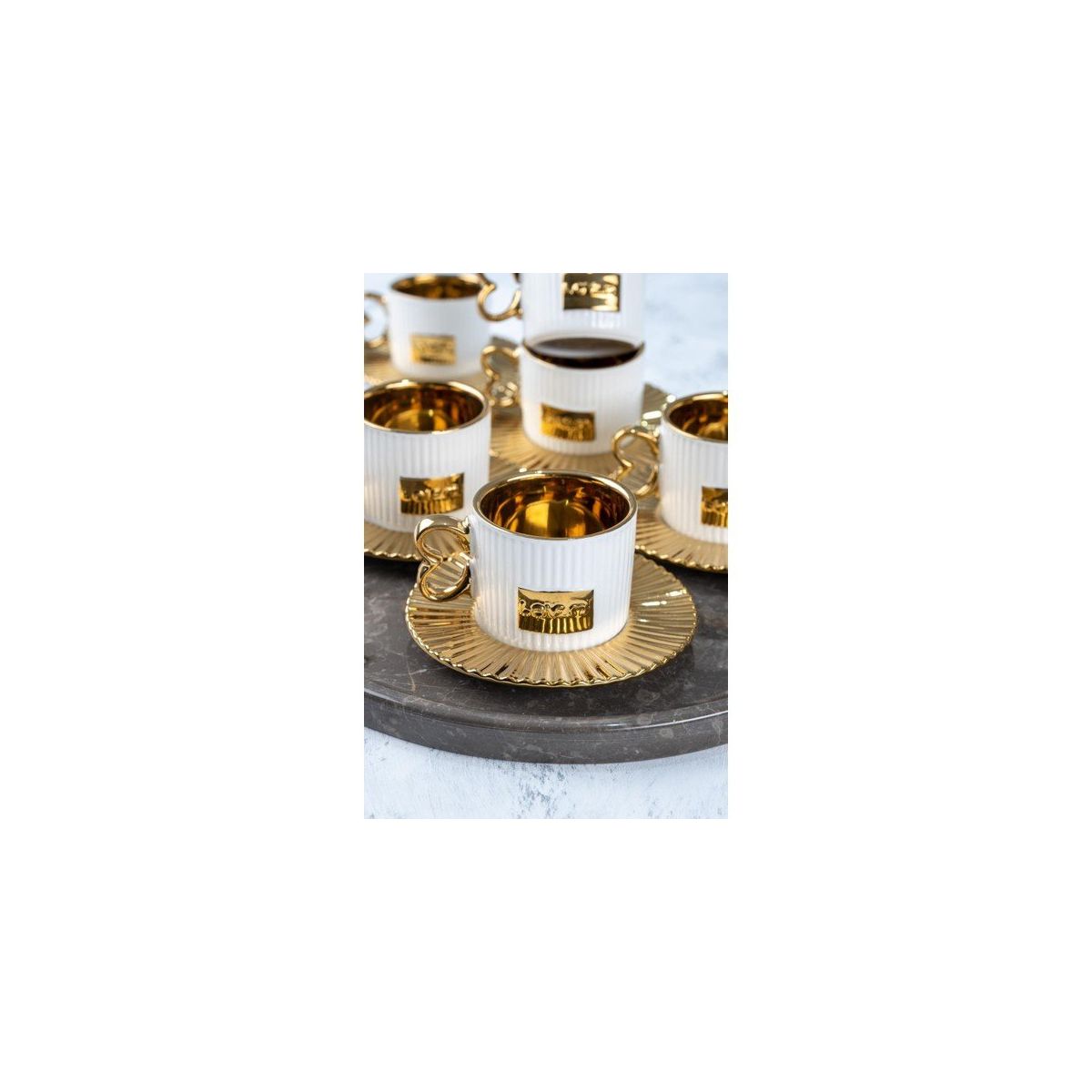 Acar Elaxı 6x90 ml Altın Kahve Fincan Set Fiyatları