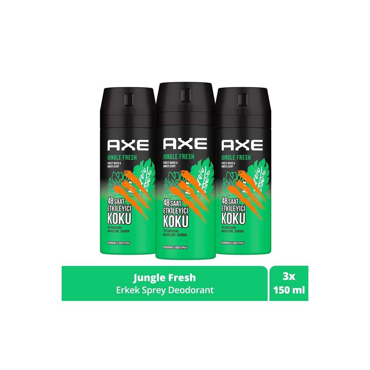 Axe Jungle Fresh 3x150 ml Erkek Sprey Deodorant Fiyatları