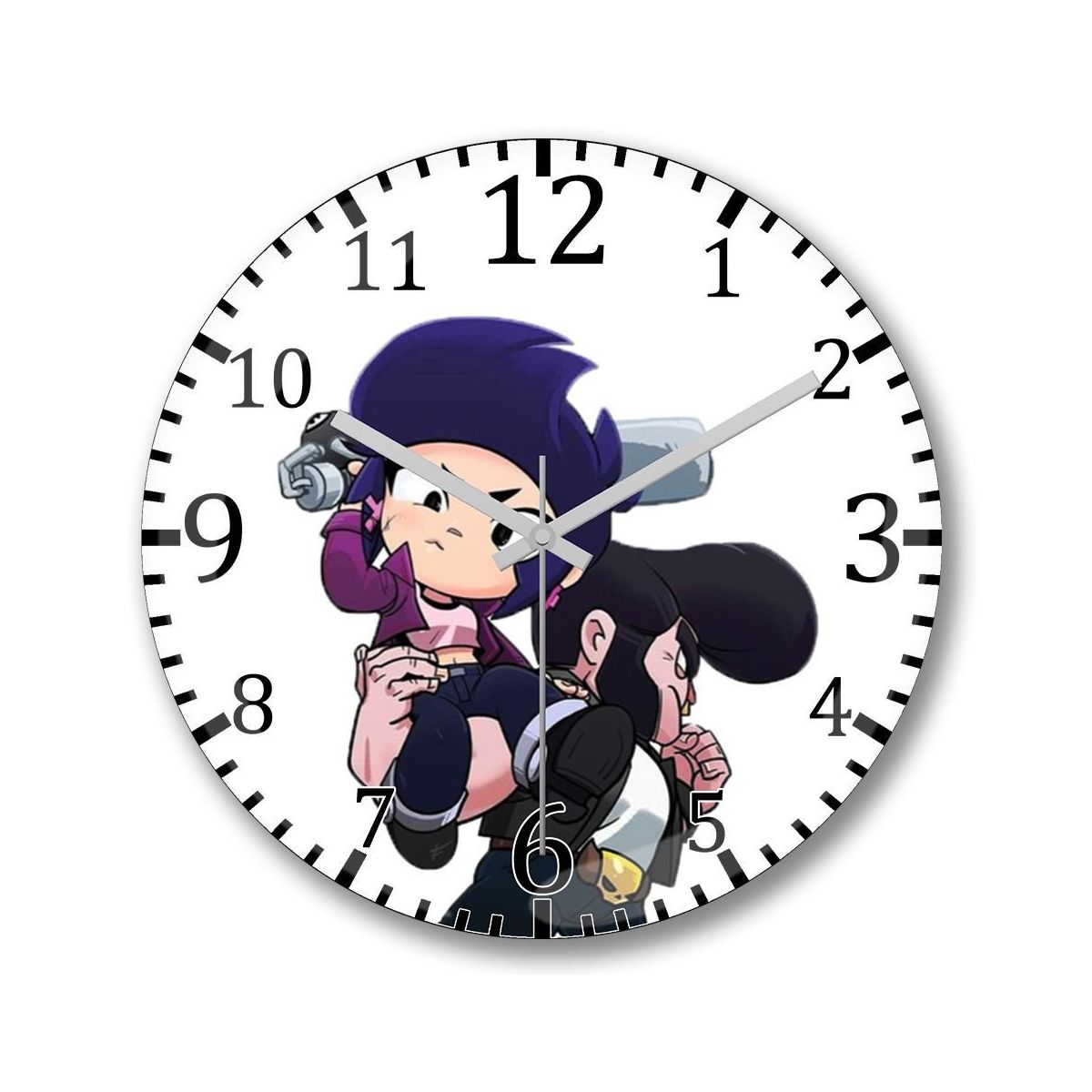 Baskı Dükkanı Brawl Stars Bibi And Bull Bombeli Gerçek Cam Duvar Saati ...