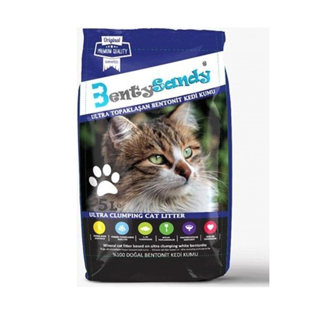 Benty Sandy Naturel 5 Lt Kokusuz İnce Taneli Bentonit Kedi Kumu Fiyatları