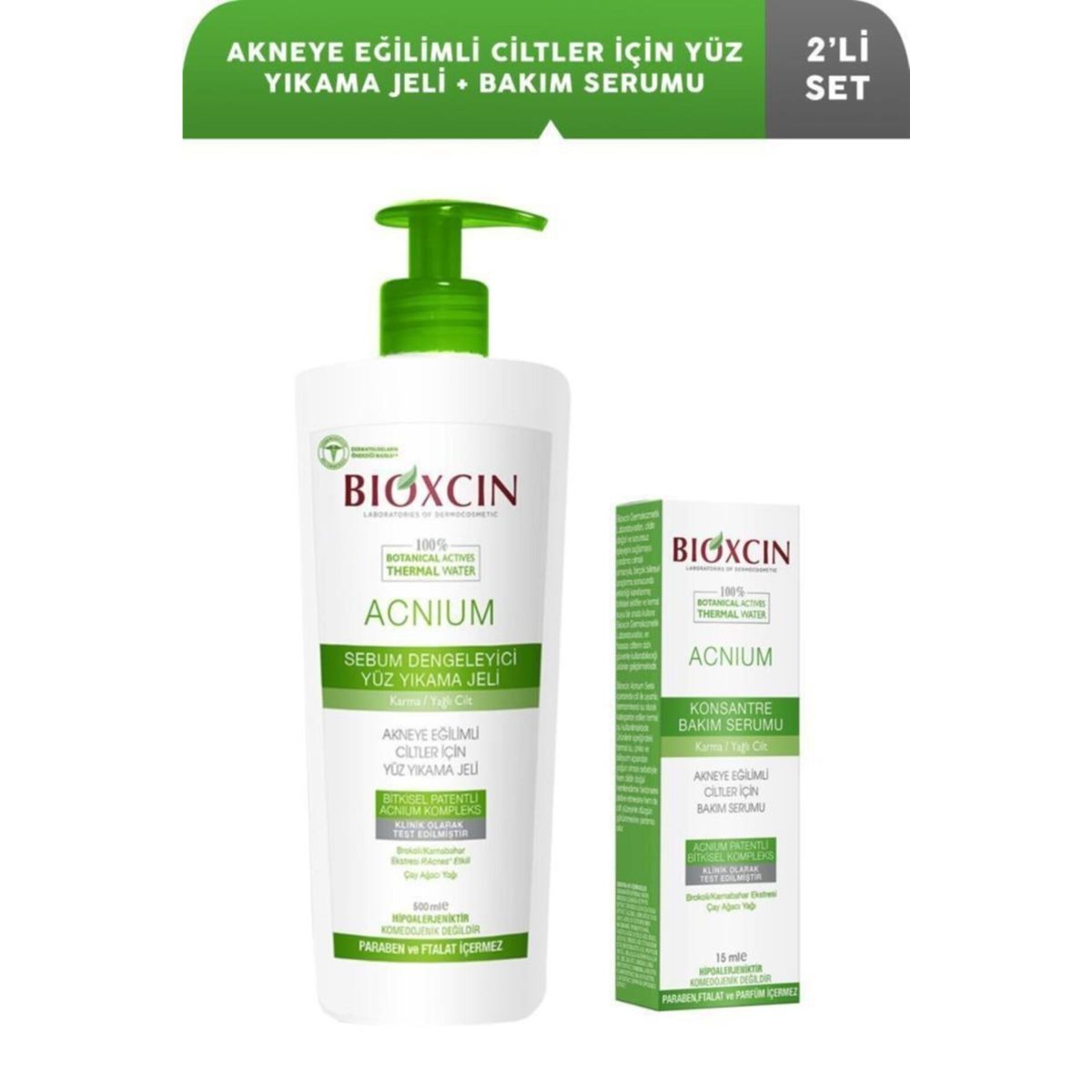 Bioxcin Acnium Akneye Eğilimli Ciltler İçin 500 ml Yüz Yıkama Jeli + 15 ...
