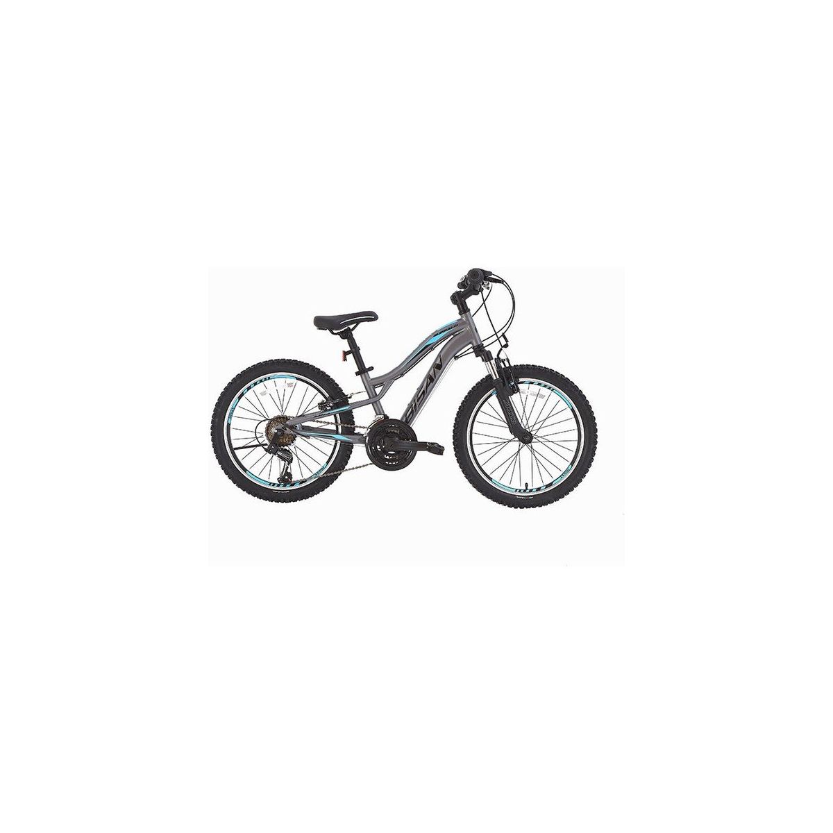 Bisan Buffalo 30 cm V 24 Jant 18 Vites Füme Siyah Mavi Çocuk Bisikleti ...