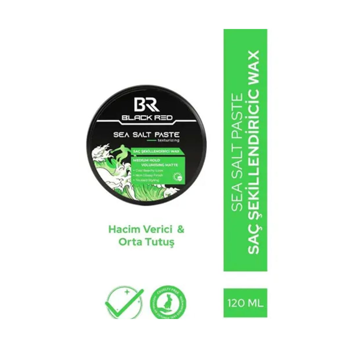 Black & Red Sea Salt Paste 120 ml Saç Şekillendirici Mat Doğal Görünüm ...