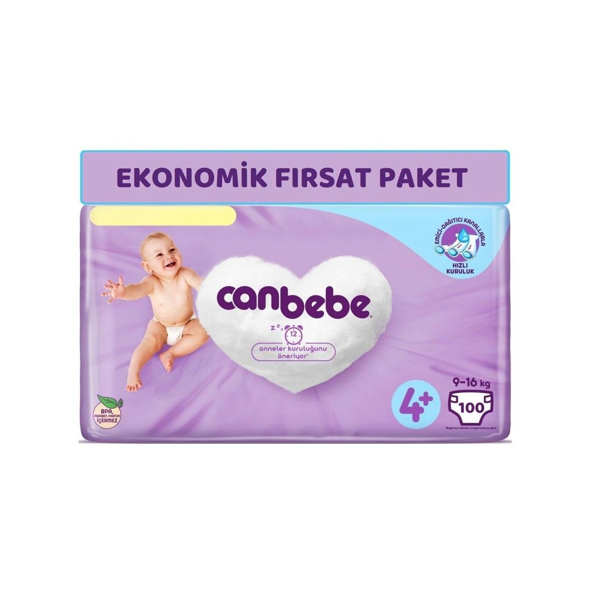 Canbebe Ultra Avantaj Paketi No:4+ Maxi Plus 100 Adet Bebek Bezi ...