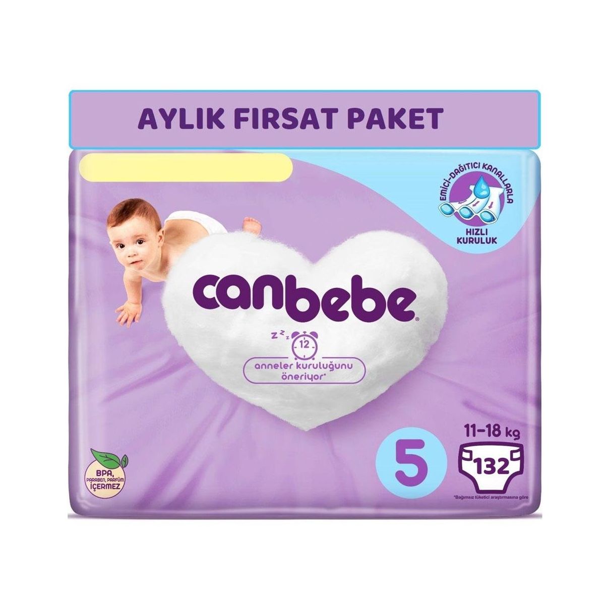 Canbebe Aylık Paket No:5 Junior 132 Adet Bebek Bezi Fiyatları
