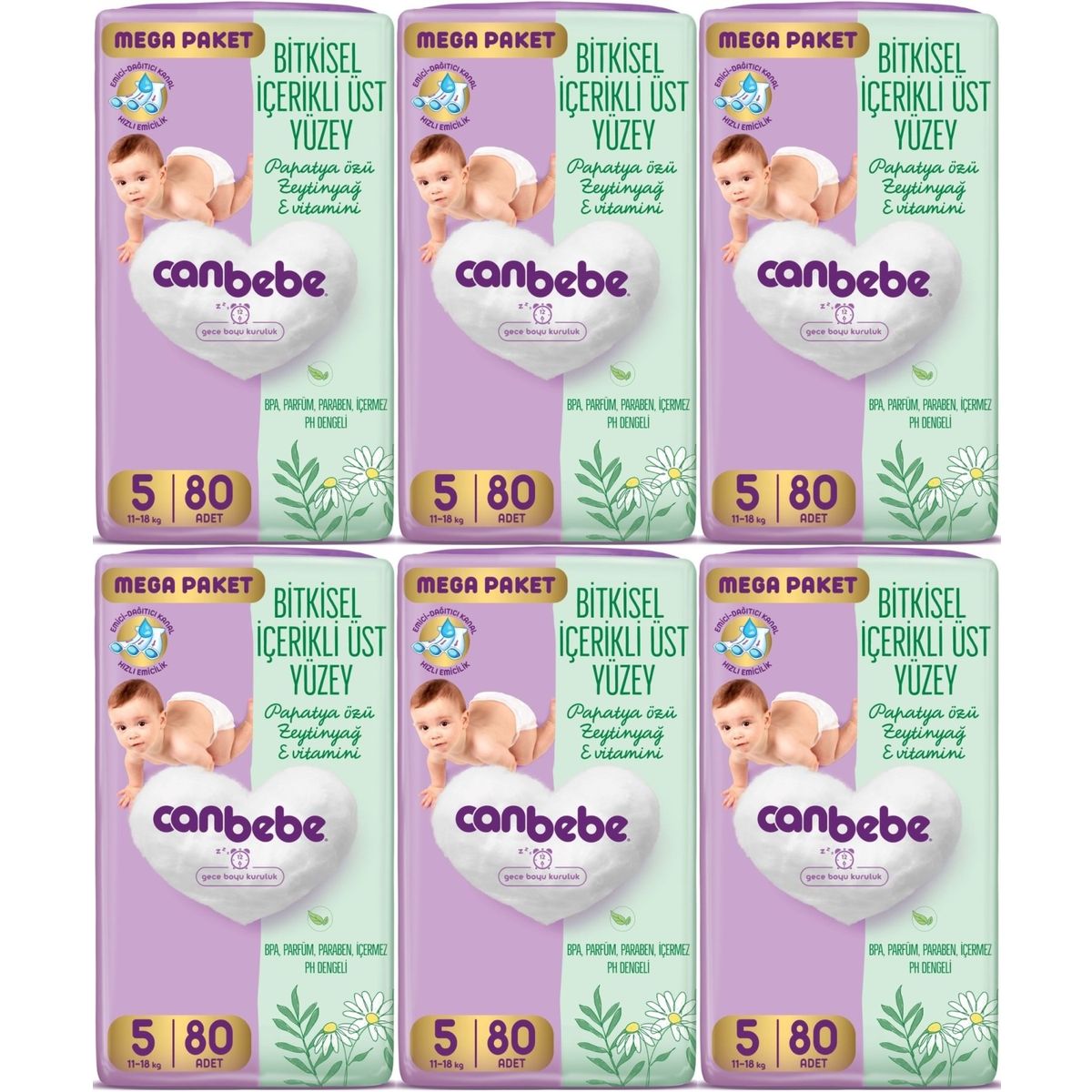Canbebe No:5 Junior 480 Adet Bebek Bezi Fiyatları