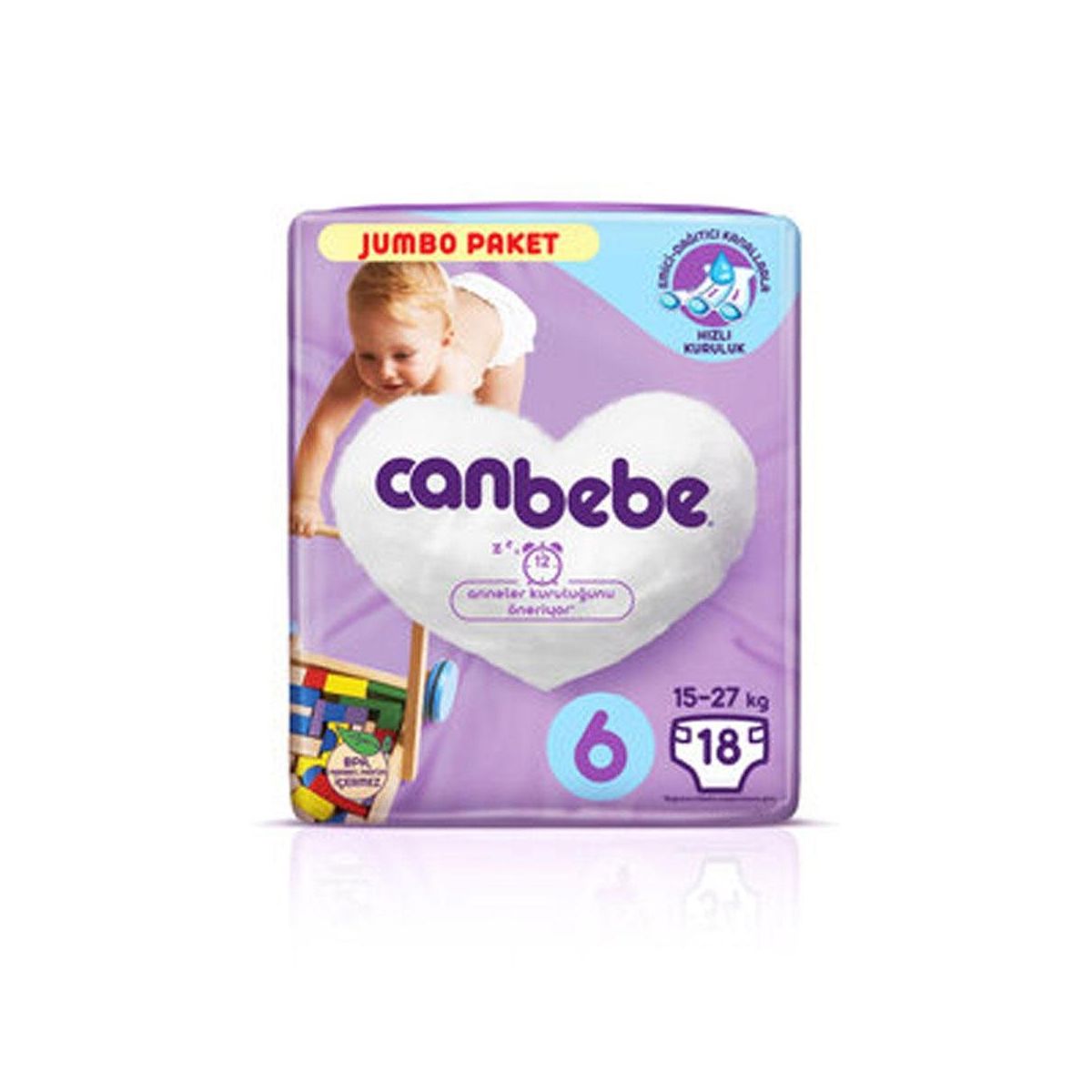 Canbebe Jumbo 6 Extra Large 15-27 kg 18'li Bebek Bezi Çeşitleri ve ...