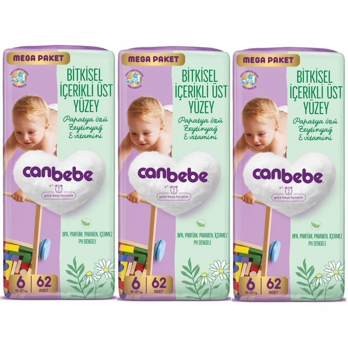 Canbebe No:6 XLarge 186 Adet Bebek Bezi Fiyatları