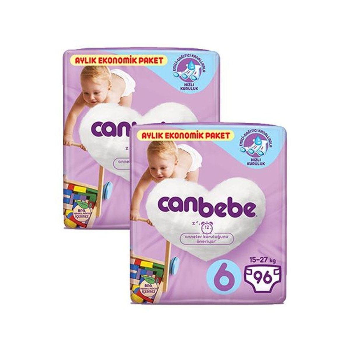Canbebe Aylık Paket No:6 Extra Large 192 Adet 15+ kg Bebek Bezi Fiyatları