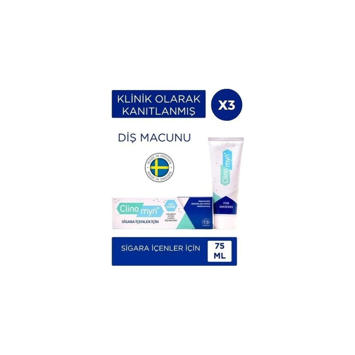 Clinomyn 3x75 ml Sigara İçenler İçin Smokers Diş Beyazlatan Leke ...