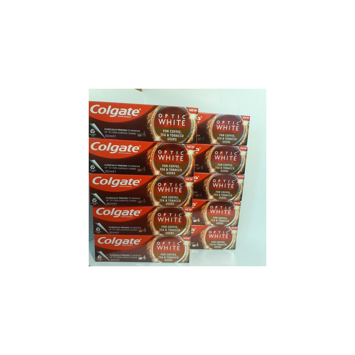 Colgate 10x50 ml Optic White Çay Kahve ve Sigara Kullananlar İçin Diş ...