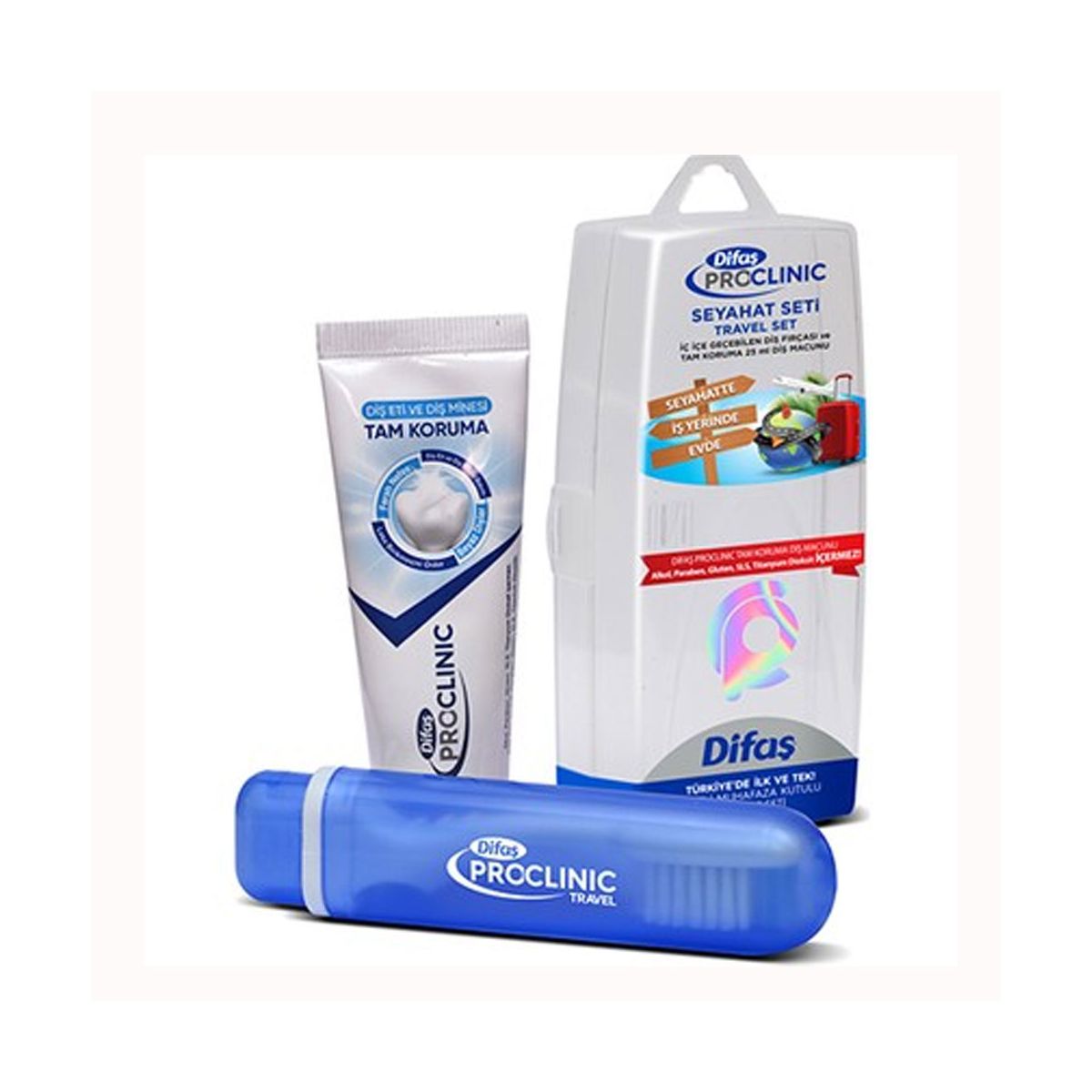 Difaş Pro Clinic Diş Fırçası ve 25 ml Tam Koruma Diş Macunu Seti Fiyatları