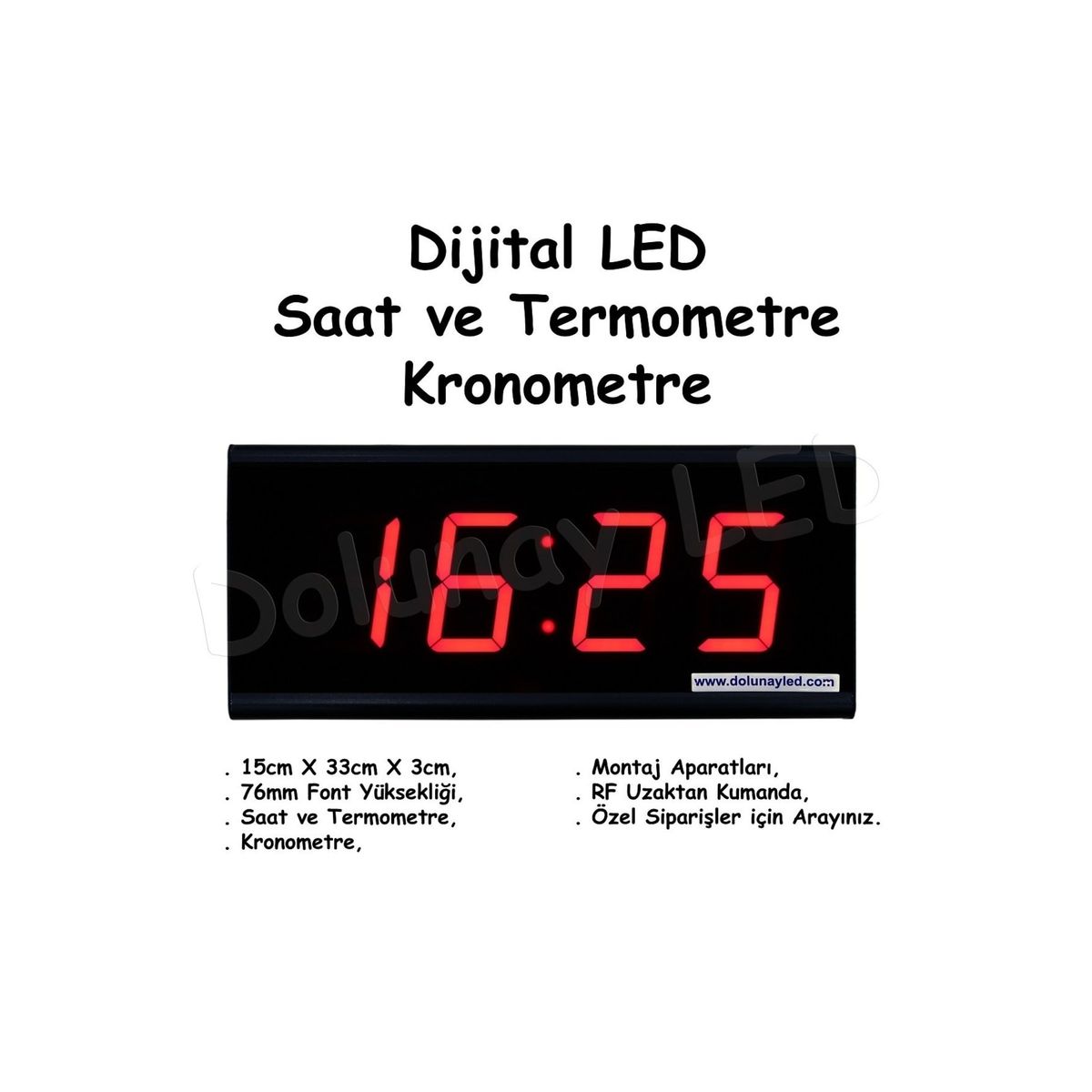 Dolunay 23 cm Led Dijital Led Saat Termometre Fiyatları ve Özellikleri