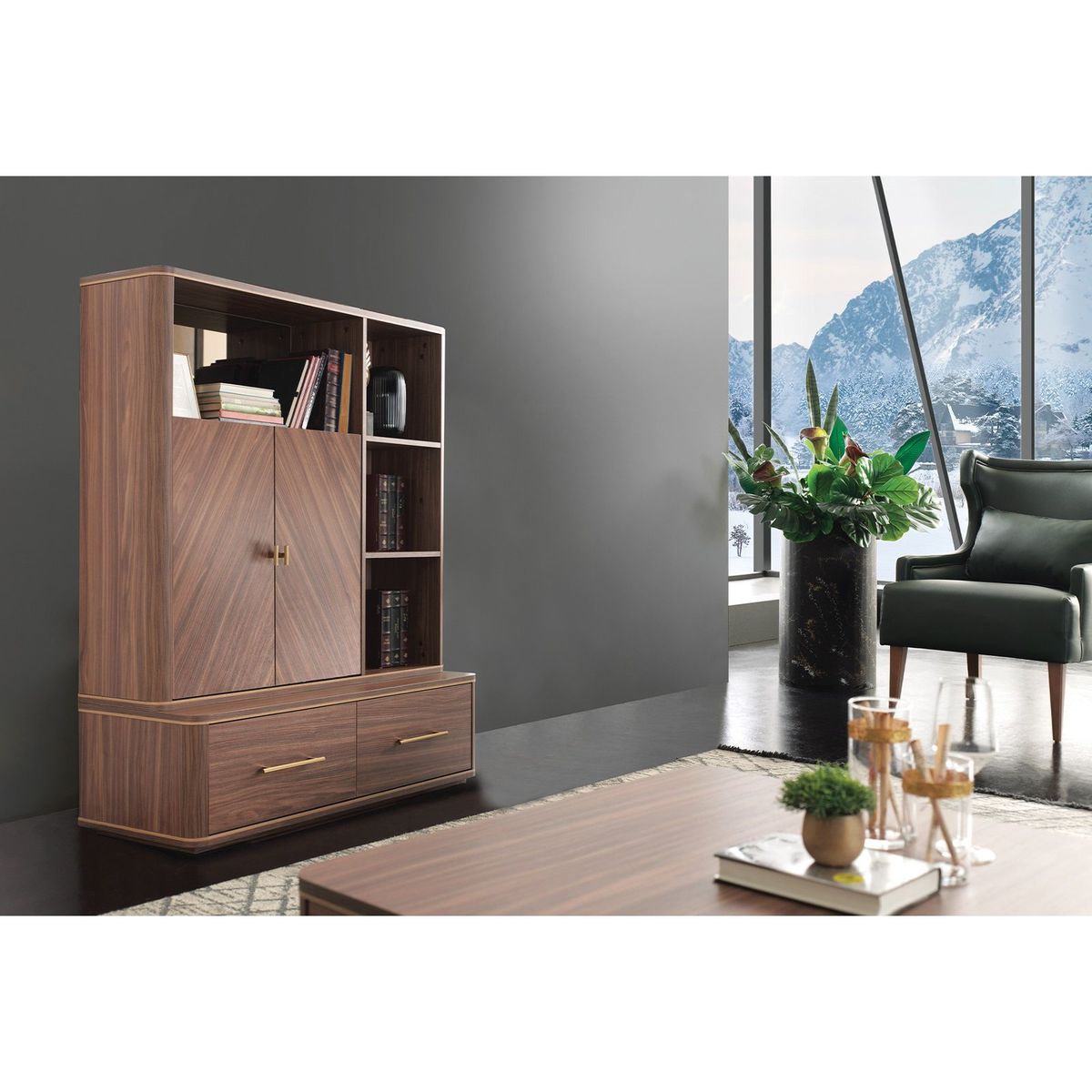 Enza Home Raum 135x122 cm TV Ünitesi Kitaplık Modülü Fiyatları
