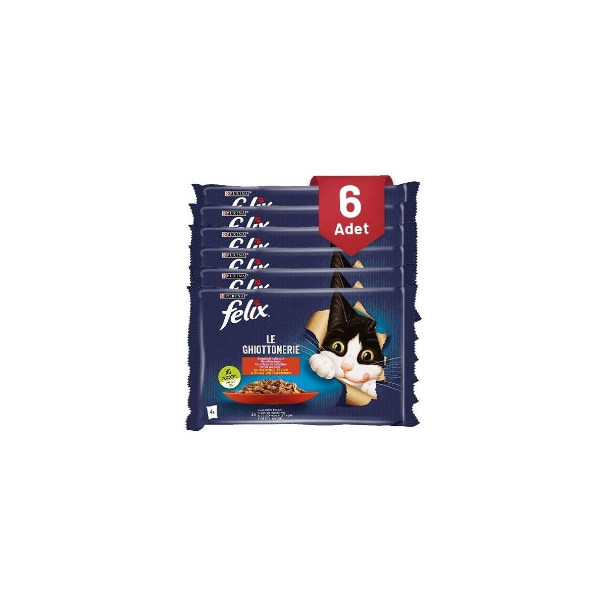 Felix Multipack Sığır ve Tavuk Etli 4x85 gr 6 Adet Yetişkin Yaş Kedi ...