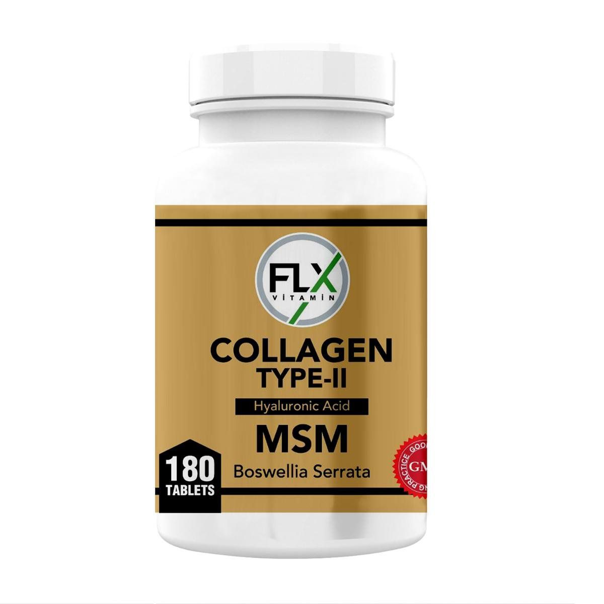 Flx Collagen Type-II Hyaluronic Acid MSM Boswellia Serrata 180 Tablet ...