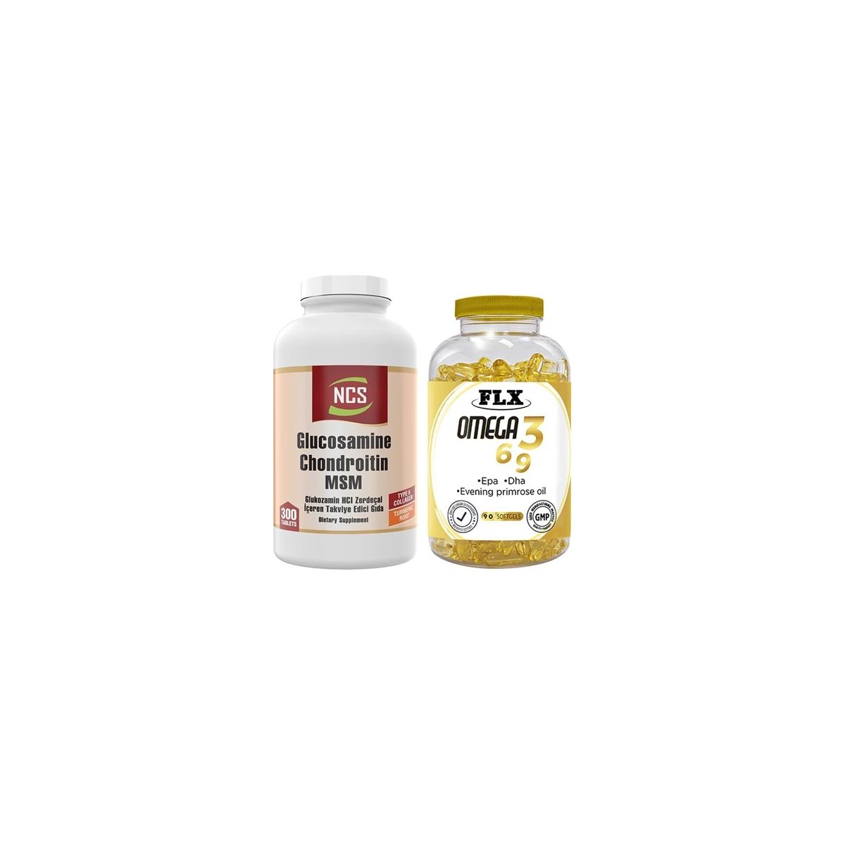 Flx Omega 3-6-9 90 Tablet + Ncs Glucosamine Chondroitin MSM Type ll ...