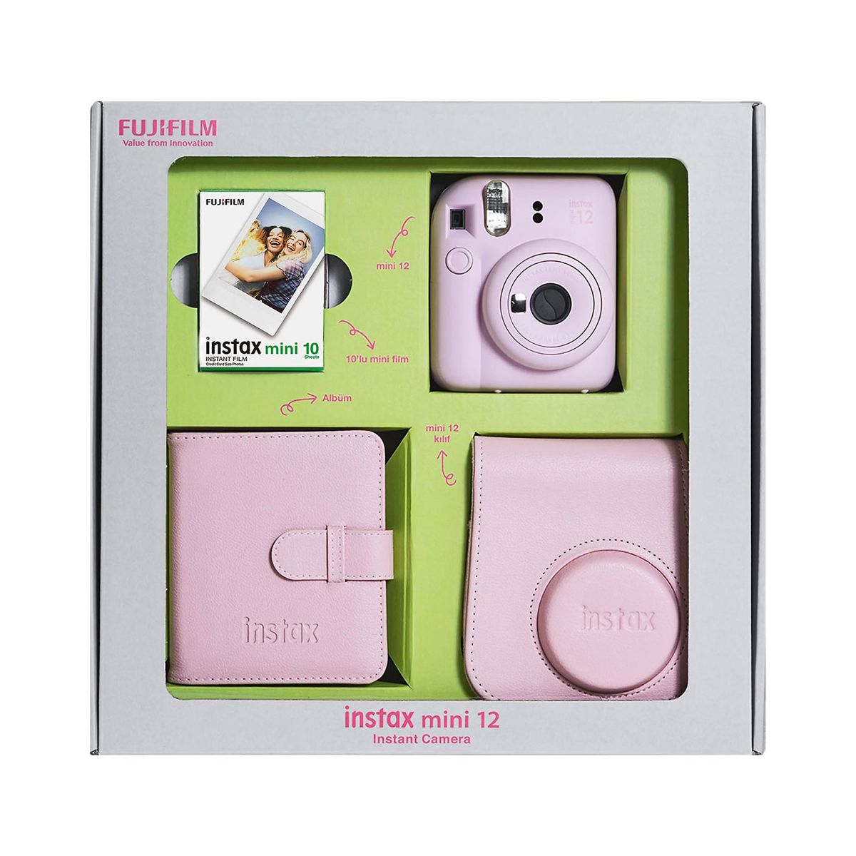 Fujifilm Instax Mini 12 Bundle Box Çiçek Pembesi Anlık Fotoğraf ...
