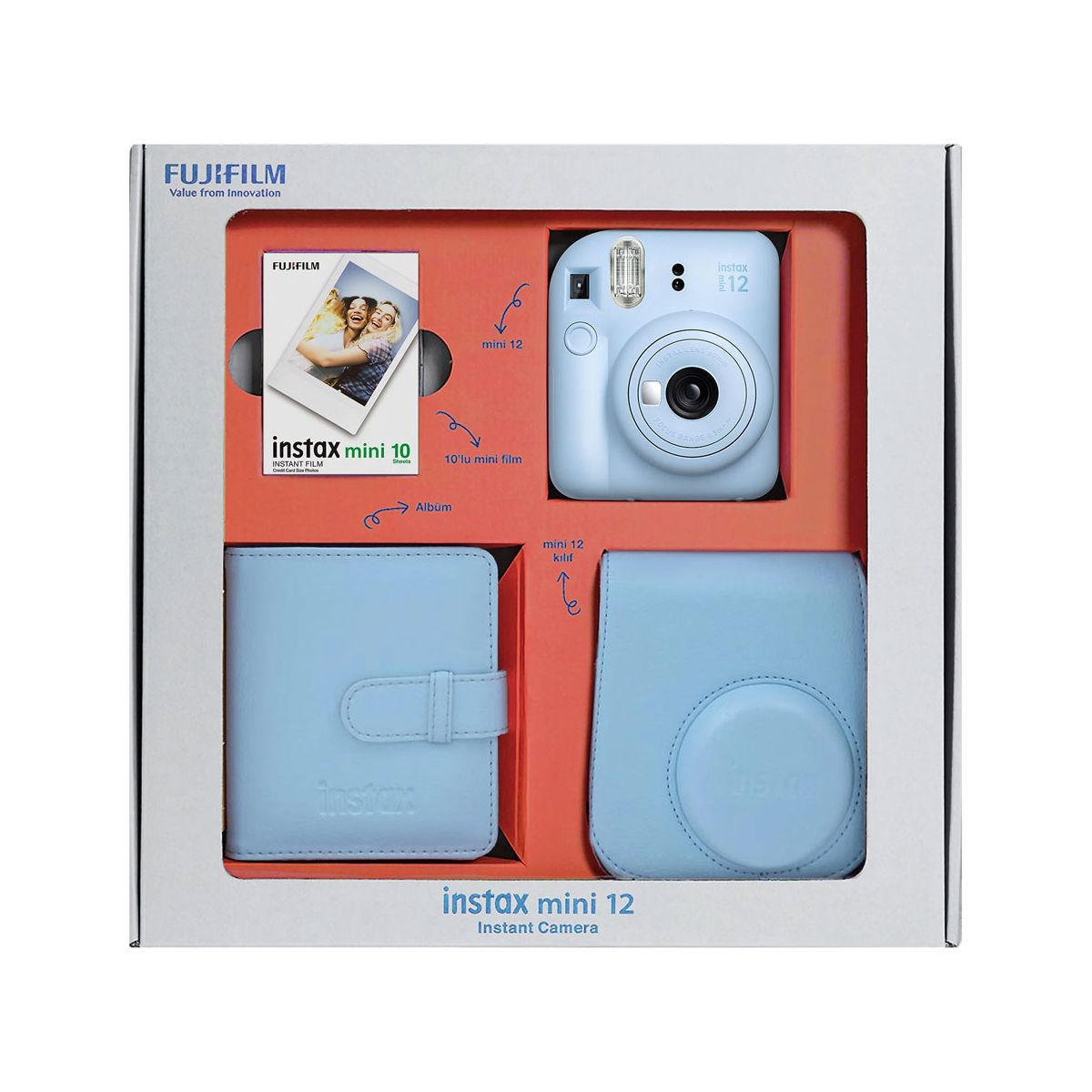 Fujifilm Instax Mini 12 Bundle Box Pastel Mavi Anlık Fotoğraf Makinesi ...
