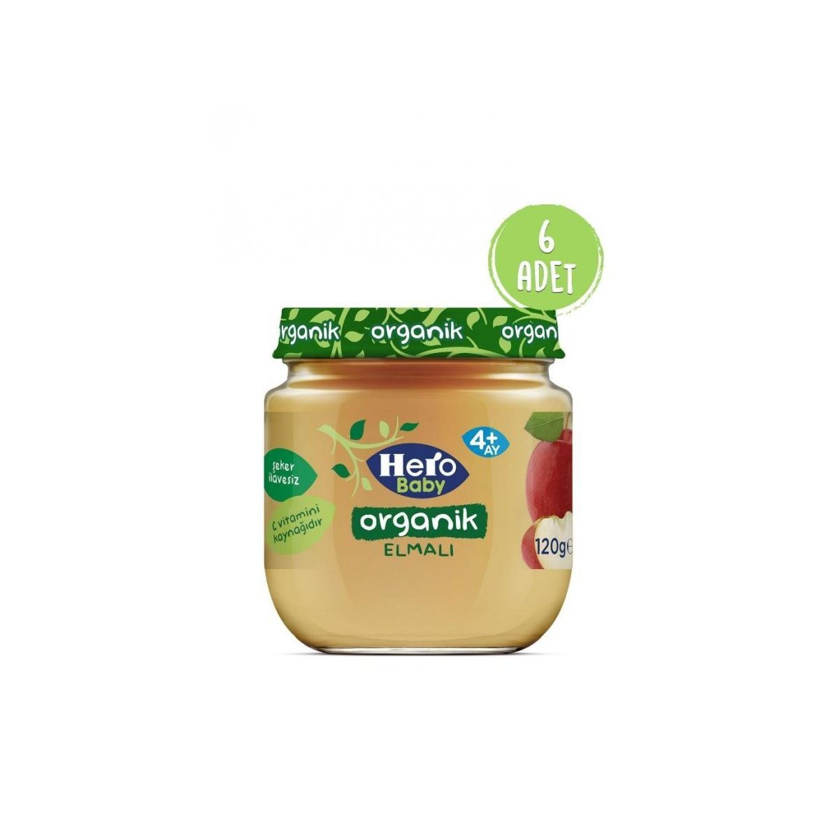 Hero Baby 6x120 gr Elmalı Organik Kavanoz Maması Fiyatları
