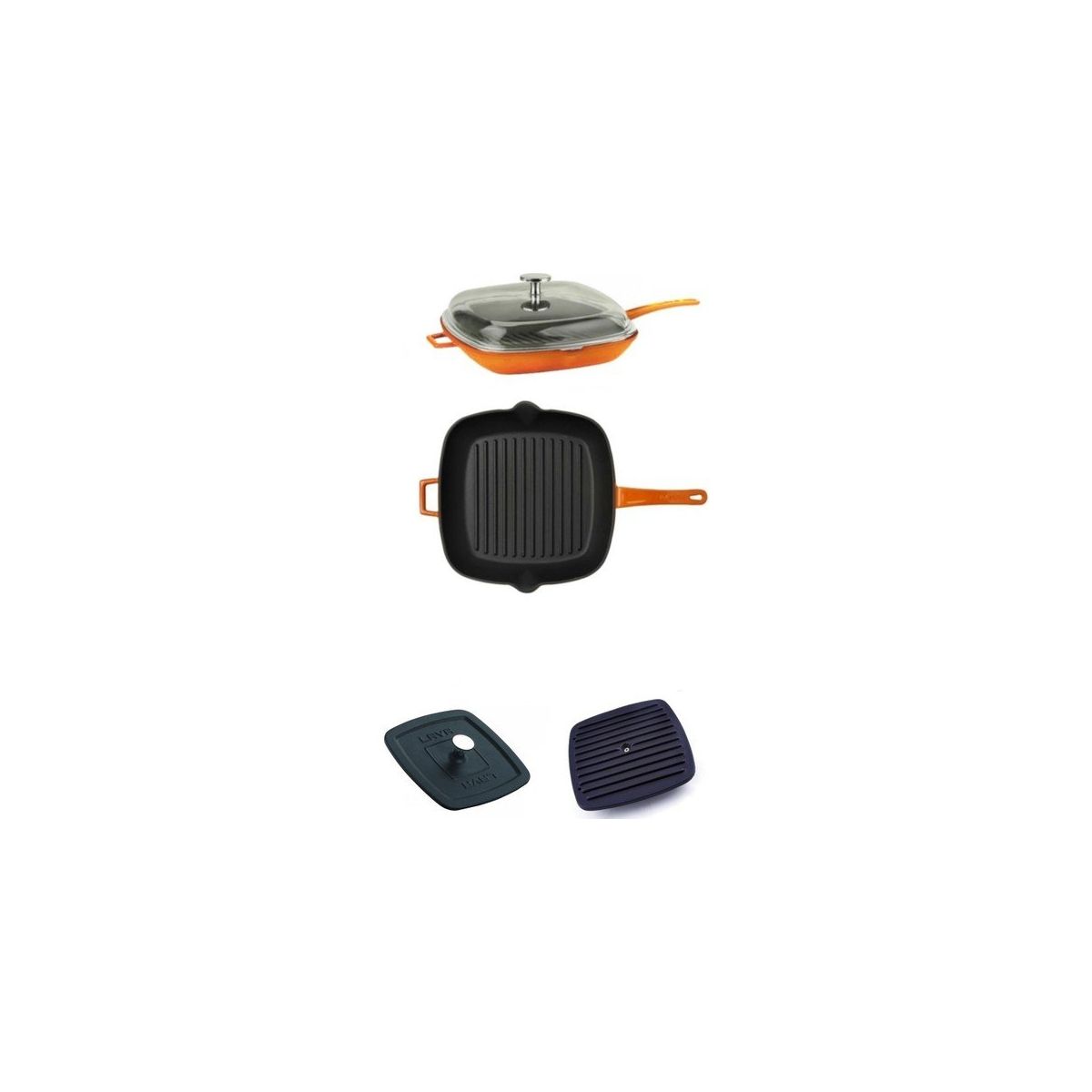Lava Chef 28x28 21x21 28 cm Cam Kapaklı Pres Izgara Tava Set Fiyatları