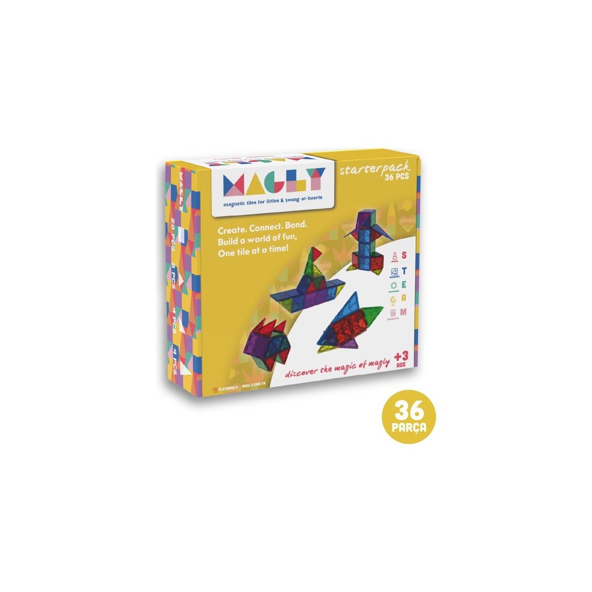 Magly 3 Boyutlu 36 Parça Renkli Manyetik Yapı Blokları Fiyatları ve ...