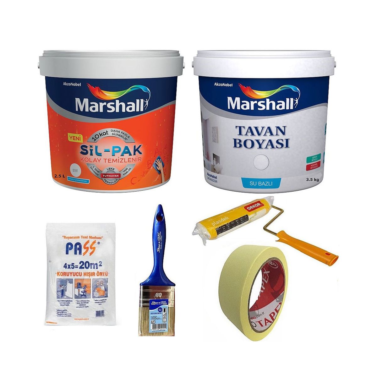 Marshall Tütsü 2.5 lt SilPak Silikonlu Duvar Boyası Marshall 3.5 kg ...