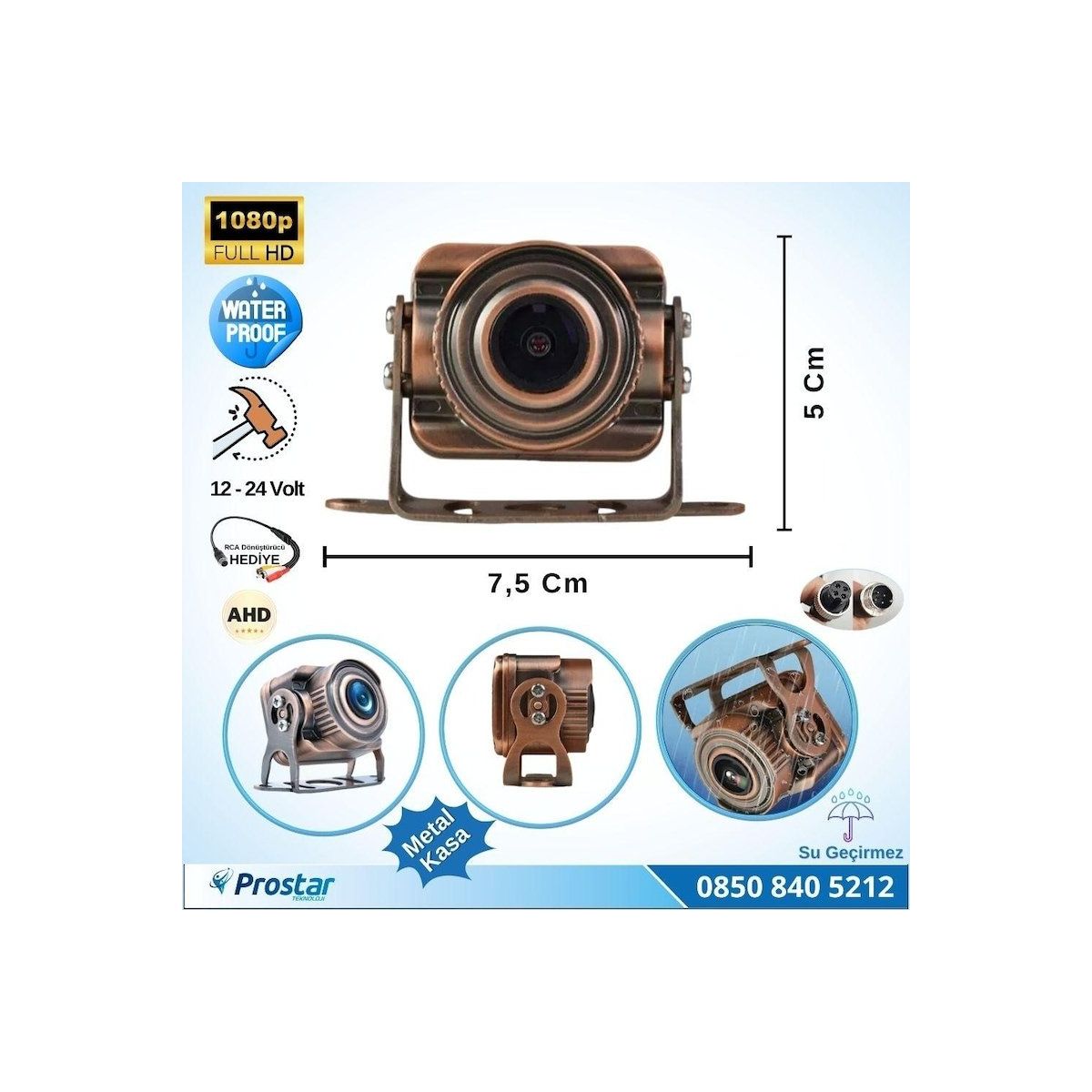 Navistar Metal Kasa AHD 1080P Full HD 4 Pin Starlight Gece Görüşlü Geri ...