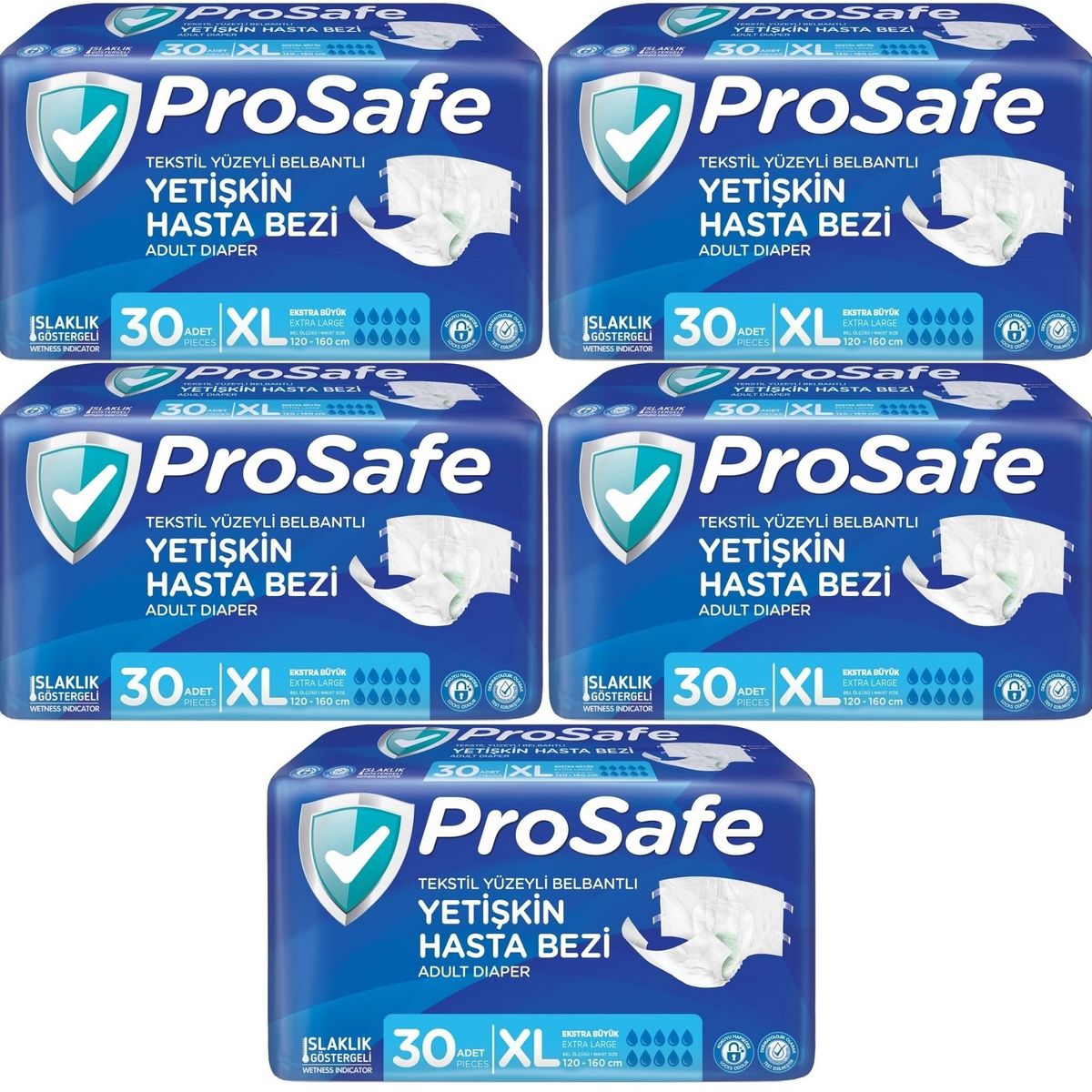 Prosafe 5 Paket 30'lu XL-Extra Large Boy Bel Bantlı Tekstil Yüzey ...