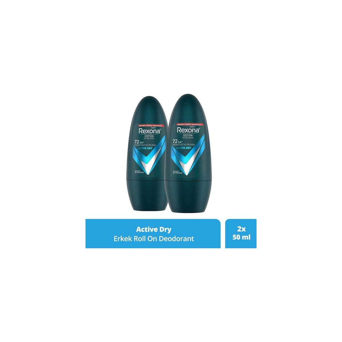 Rexona Active Dry 2x50 ml Üstün Koruma 72 Saat Kesintisiz Koruma Erkek ...