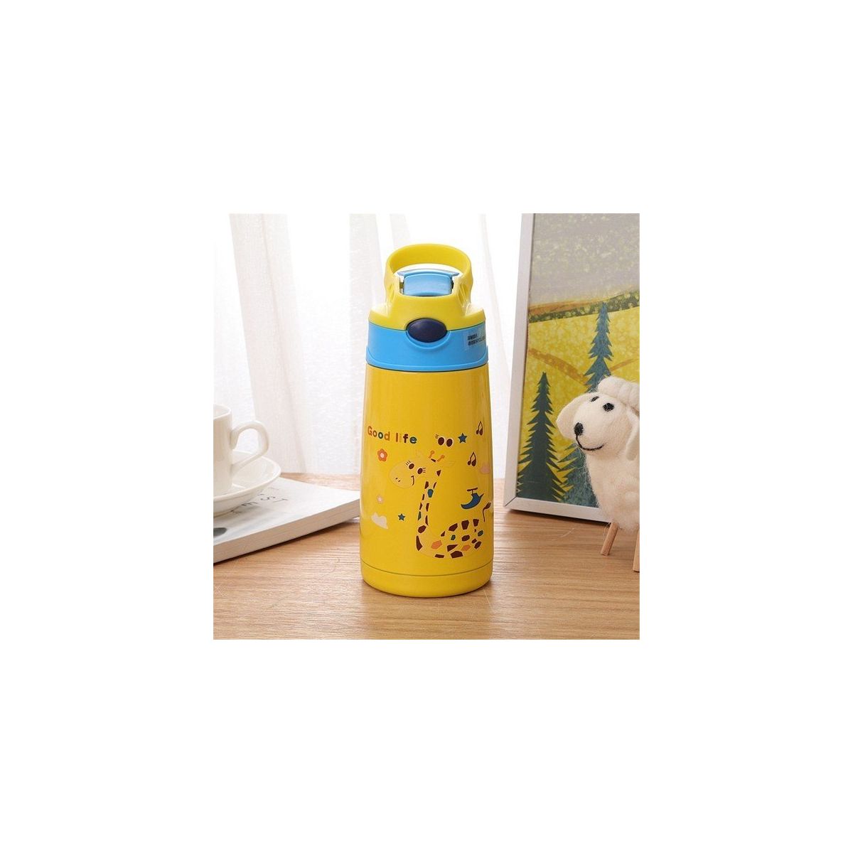 Shun 400 ml Karikatür Sevimli Paslanmaz Çelik Bardak Seyahat Çay Kahve ...