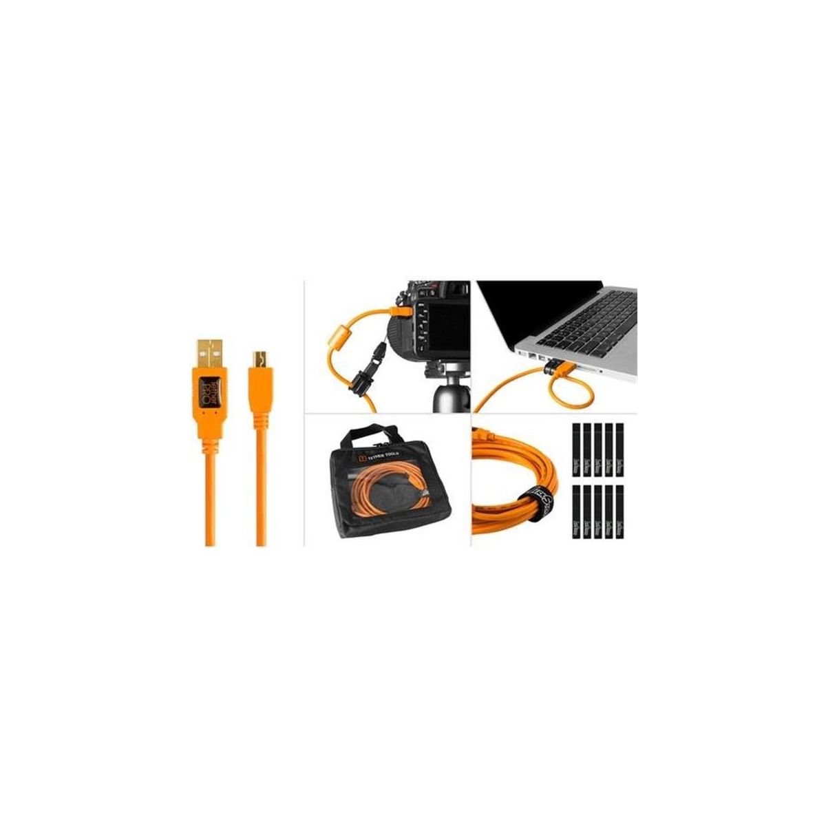 Tether Tools USB 2.0 Type-A to Mini-B 5 Pin Starter Tethering Kit ...