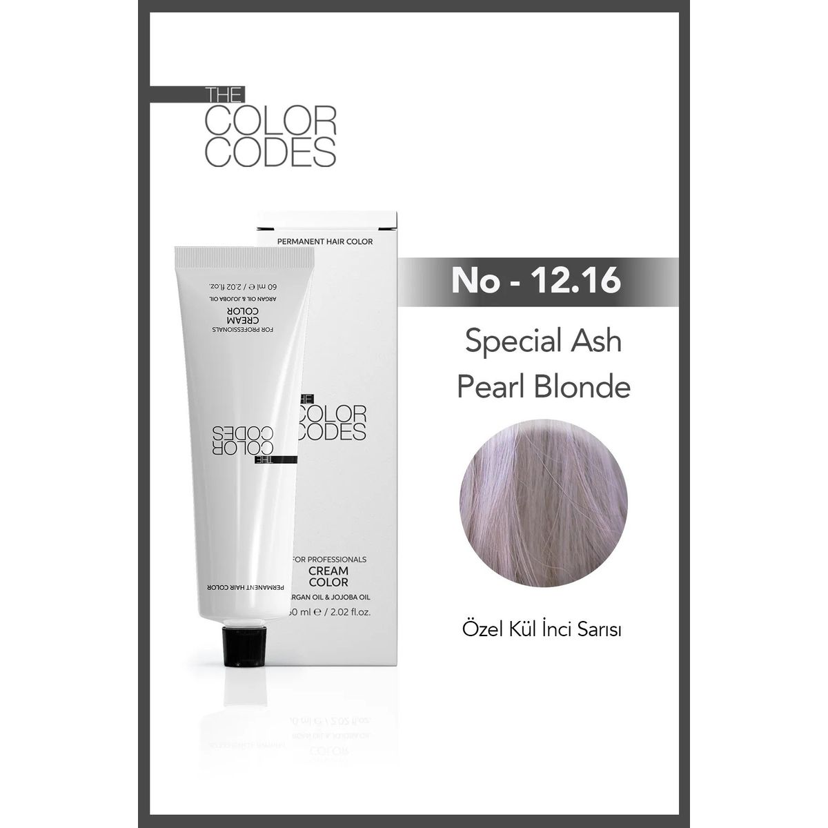 The Color Codes 12.16 Özel Küllü İnci Sarı 60 ml Kalıcı Krem Saç Boyası ...