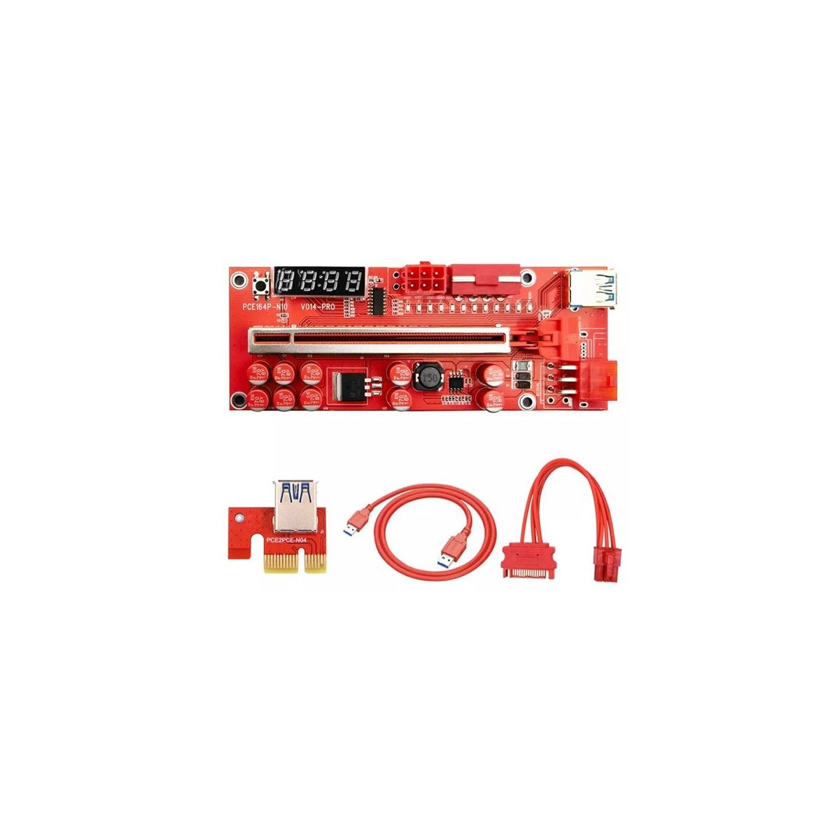 Unichrome PCI-E X16 Riser V014 Pro 3 Güç Girişli Sıcaklık ve Voltaj ...