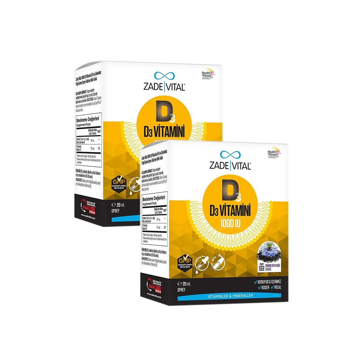 Zade Vital D3 Vitamini 1000 IU 2x20 ml Sprey Fiyatları