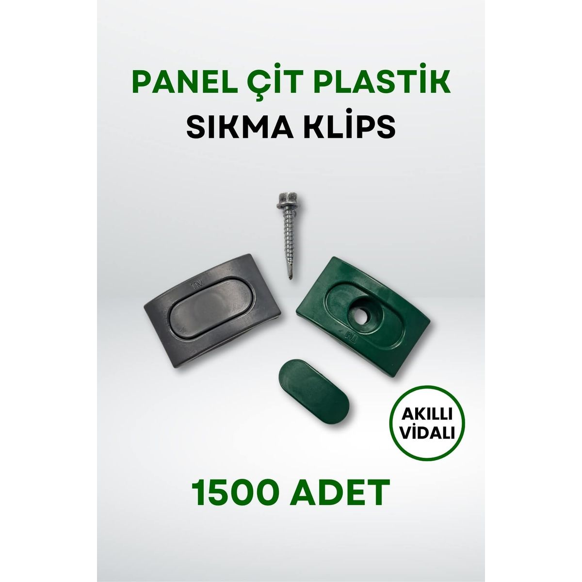 Zidi Plastik 1500 Adet Antrasit Gri Akıllı Vidalı Panel Çit Plastik ...