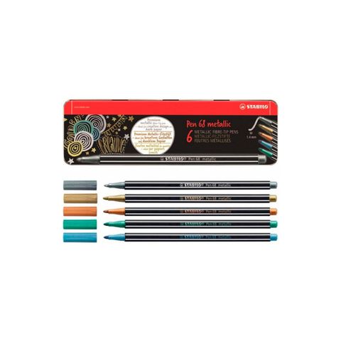 Stabilo Pen 68 Metalik 6'lı Metalik Kutu Keçeli Kalem Seti Fiyatları