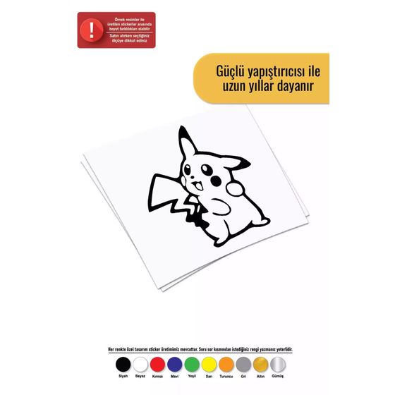30x36 cm Pikachu Araba Laptop Duvar Folyo Sticker Fiyatları