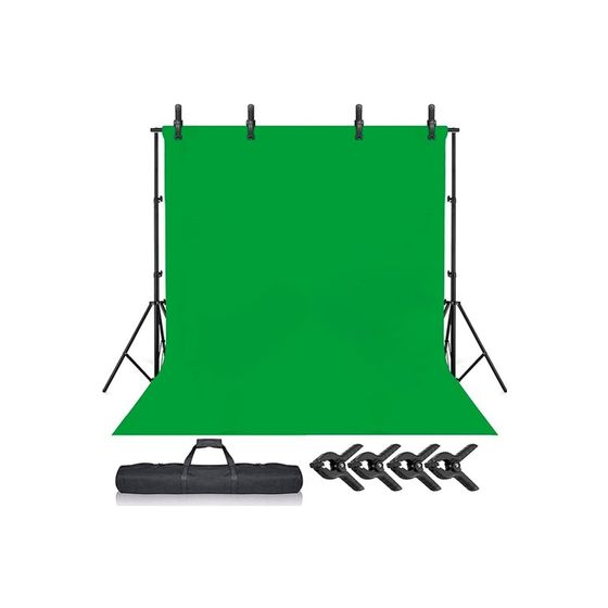 AA Plus Green Screen 2x3 m Greenbox Yeşil Fon Perde+Fon Standı+4 Mandal ...