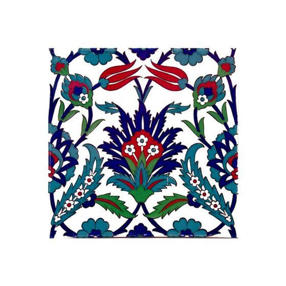 Armada Çini Ac 19 20x20 cm Laleli Desen Osmanlı Çini Seramik Karo Fiyatları