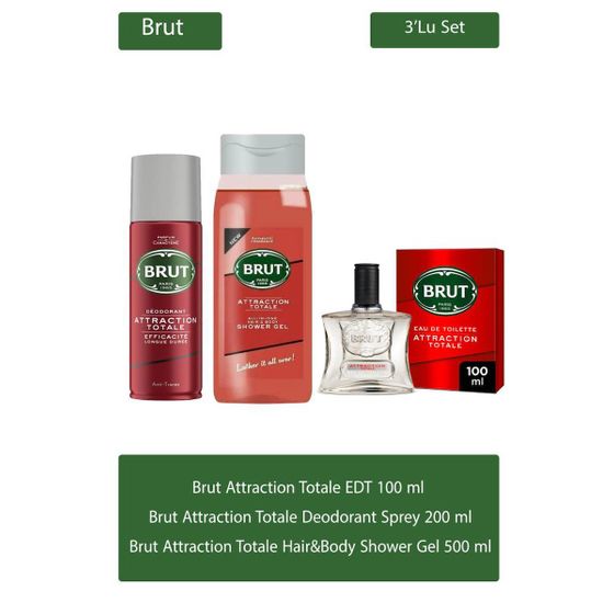 Brut Attraction Totale EDT 100 ml Erkek Parfüm Seti Fiyatları