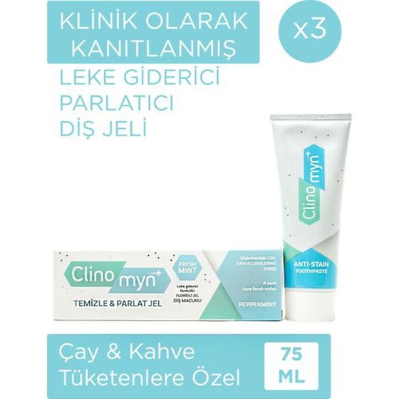 Clinomyn 3x75 ml Fresh Temizleme Parlatma Jel Diş Macunu Fiyatları