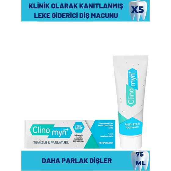 Clinomyn 5x75 ml Anti-Stain Çay ve Kahve Tüketenlere Özel Floridli Jel ...