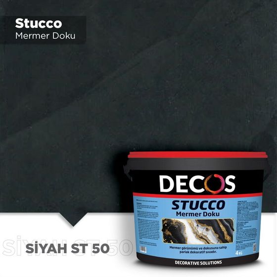 Decos ST50 Stucco Mermer Dokulu 4 kg Siyah Efekt Kaplama Fiyatları