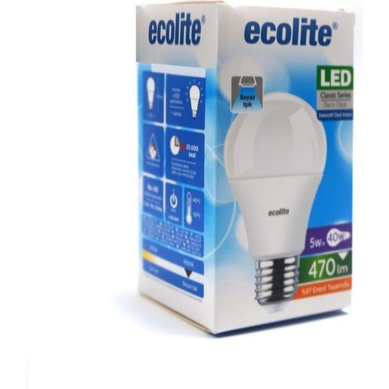 Ecolite Led A60 5 W Beyaz Klasik E27 Duy Led Ampul Fiyatları